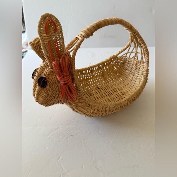 Accents | Vintage Wicker Bunny Rabbit Planter Basket | Poshmark